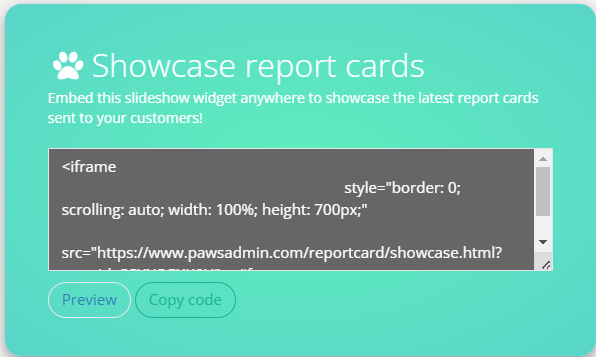 How to Embed Your Report Card Slideshow Showcase – PawsAdmin Support ...